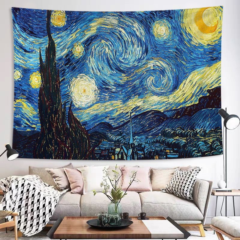 Van Gogh Starry Sky Background Fabric European Retro Oil Painting ...