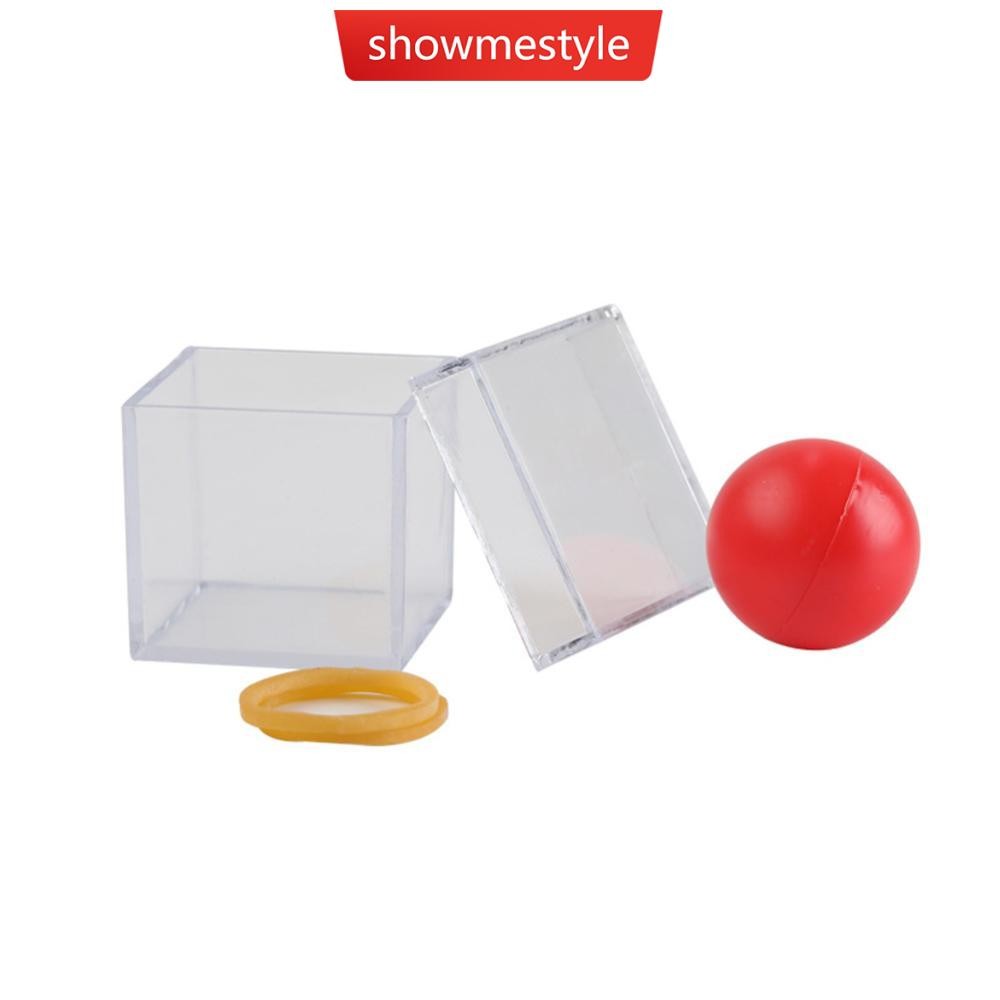 SMS Magic Tricks Funny Clear Box Ball Through Box Magician Close Up ...