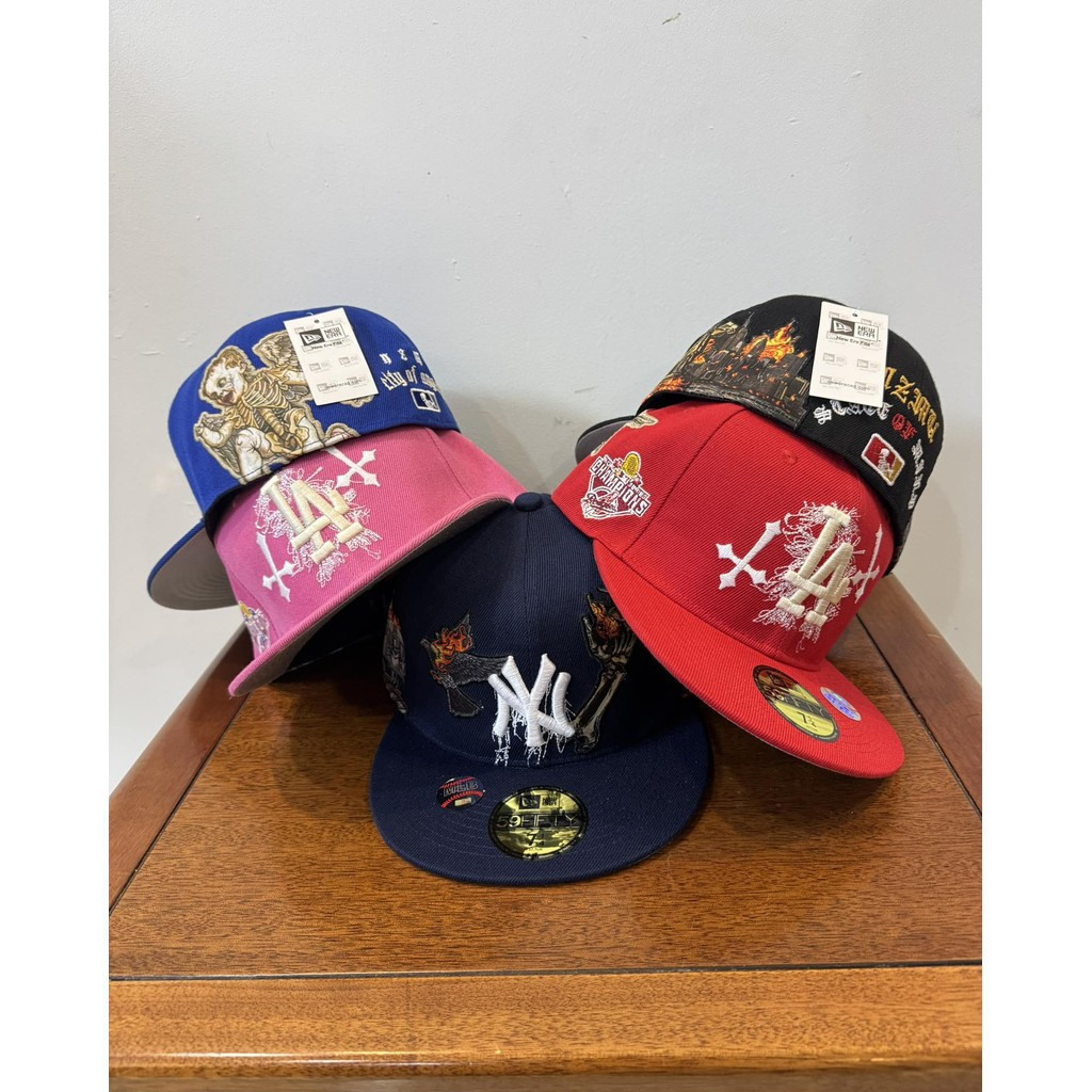 MLB Los Angeles Dodgers City of Angels Red Fitted Hat Skeleton Angel ...