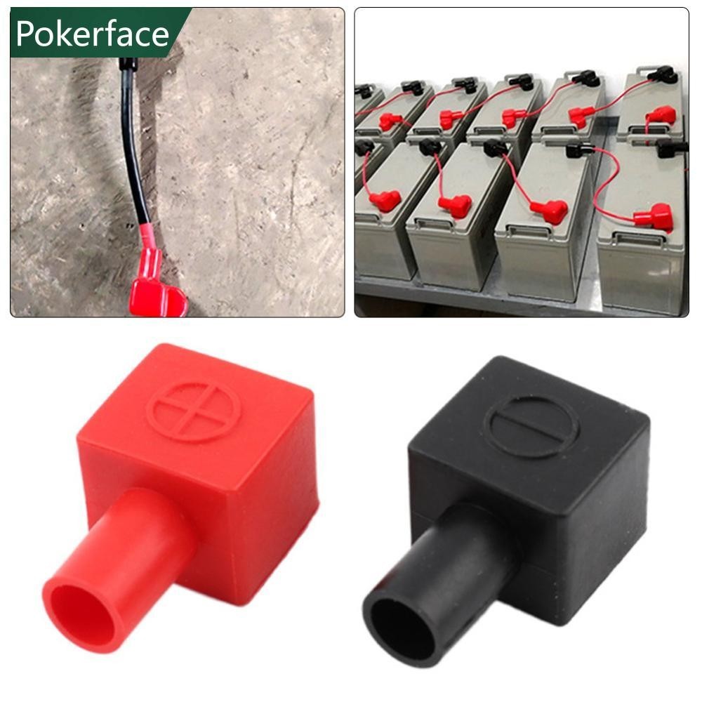 POKERFACE 2Pcs Universal Square Motorcycle Car Battery Terminals Rubber ...
