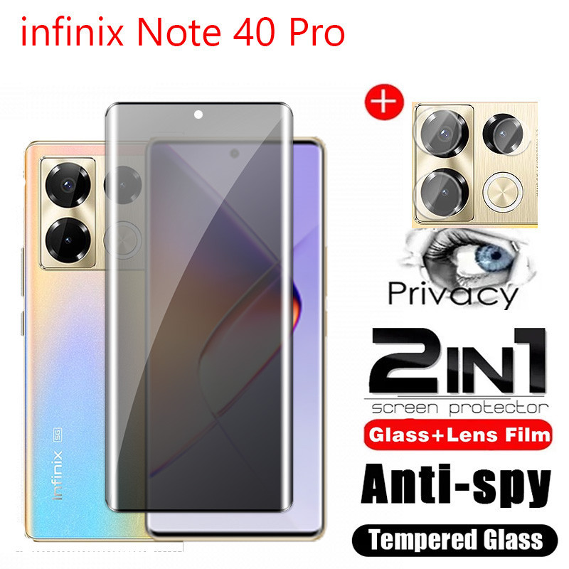 infinix Note 50 40 Pro Plus 5G 40Pro 2024 Curved Privacy Tempered Glass ...