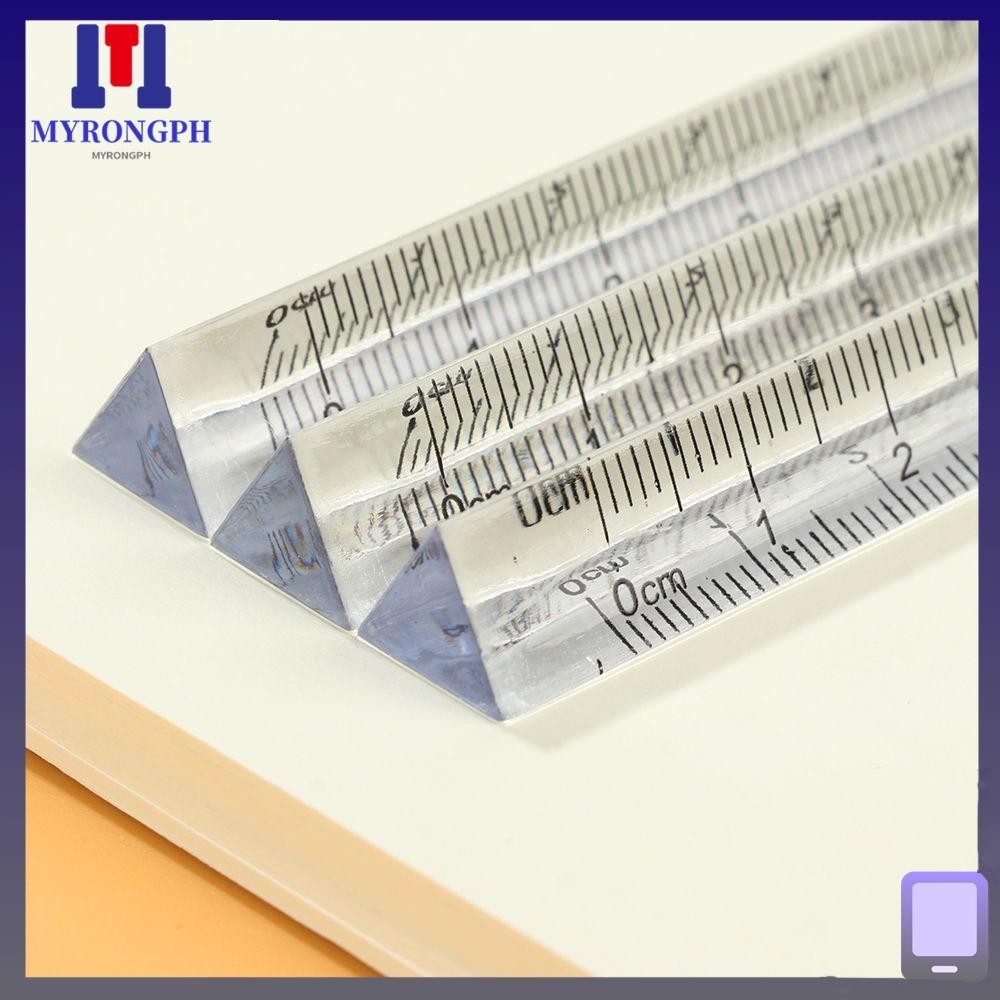 MYRONGPH Transparent Triangle Ruler Drawing School Supplies Kids Scale ...