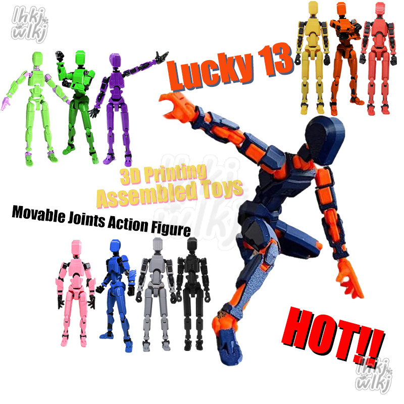 Lucky 13 Action Figure 3D Printing Model T13 Movable Joints Action ...