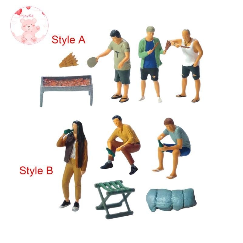[Whbadguy] 5x 1/64 BBQ Figure Model Set DIY Projects Train Railway ...
