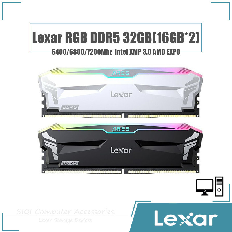 Lexar RGB DDR5 32GB(16GB*2) 6400/6800/7200Mhz Memory Intel XMP 3.0 AMD ...