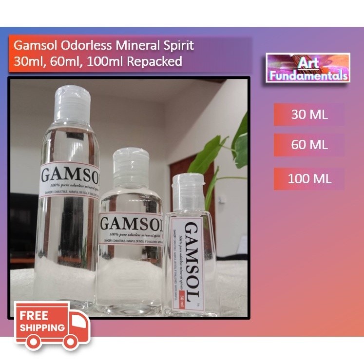 Gamsol Odorless Mineral Spirit 30ml 60ml 100ml Repacked | Shopee ...