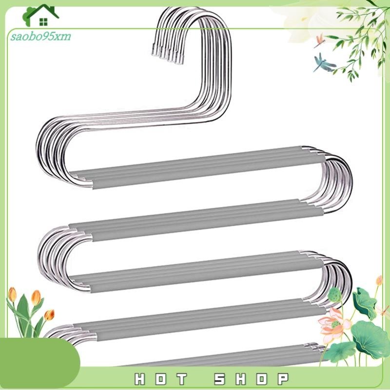 [saobo95xm]S-Shaped Pants Hanger Stainless Steel Hanger Closet ...