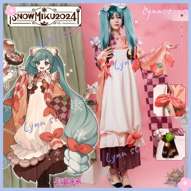 Cute Miku Cosplay SNOW MIKU 2024 Cosplay Costume MIKU Lolita Dress Wig ...
