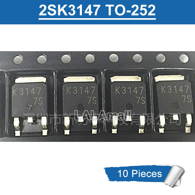 10pcs K3147 TO-252 2SK3147 2SK3147S TO252 SMD N-channel 5A/100V MOSFET ...