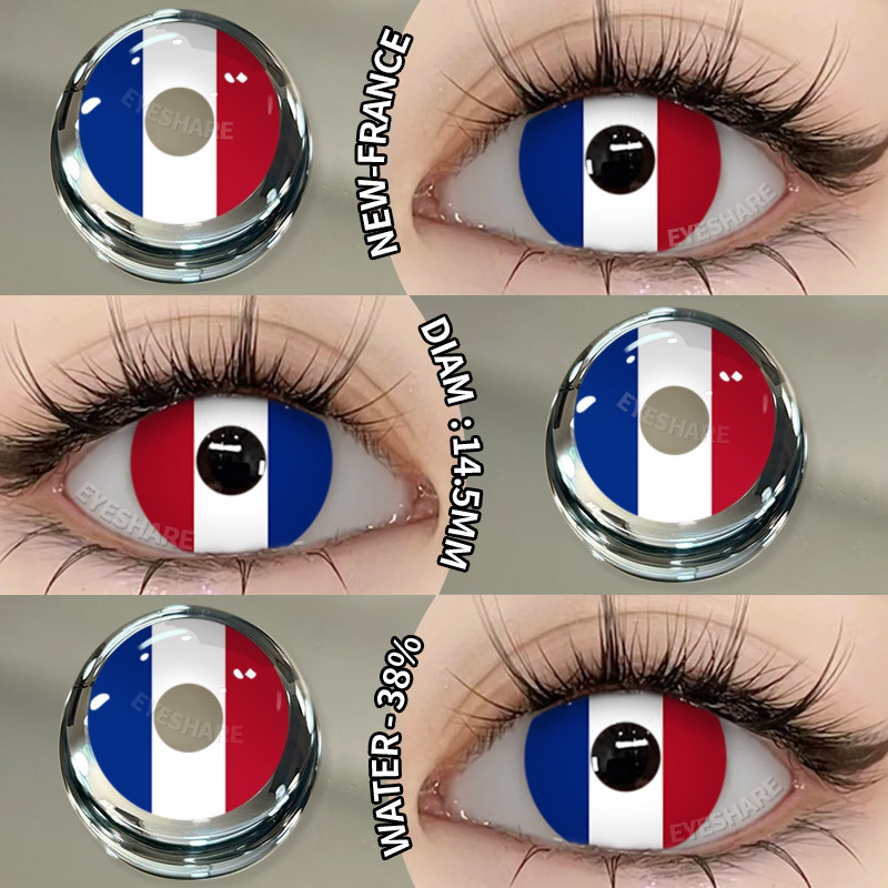 Eyeshare 1 Pair Olympics 2024 Flag Contact Lens 14.5mm Diameters ...