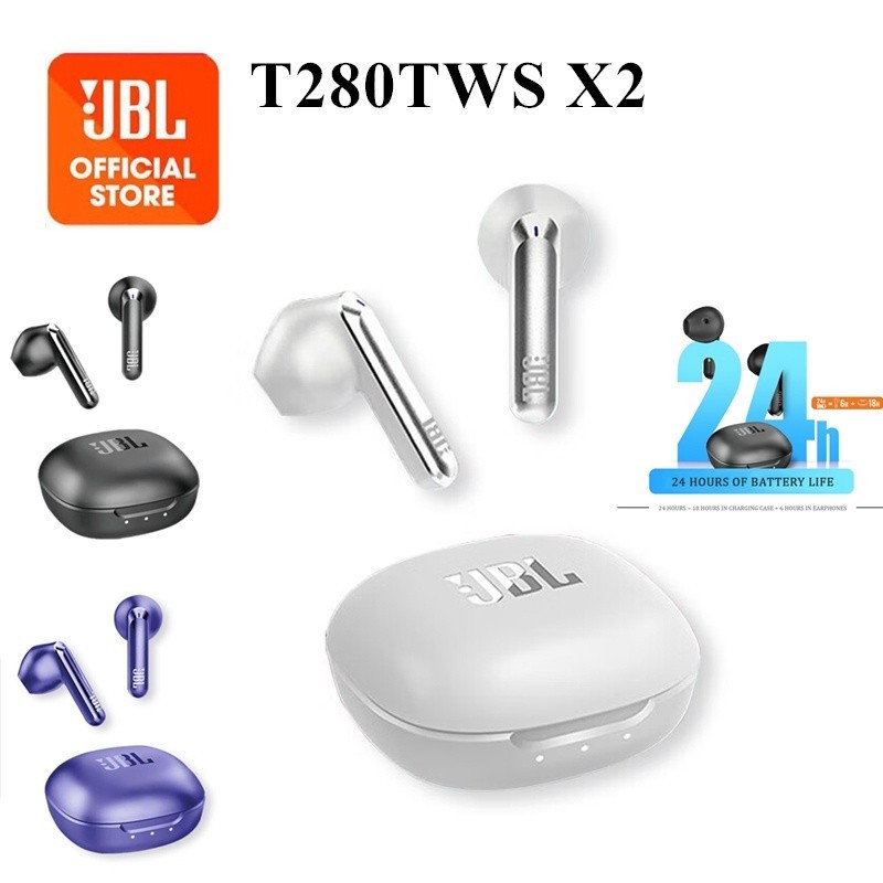 JBL T280 X2 / T225 TWS True Wireless Bluetooth Earbuds with Mic Wireless Earphone Noise ...
