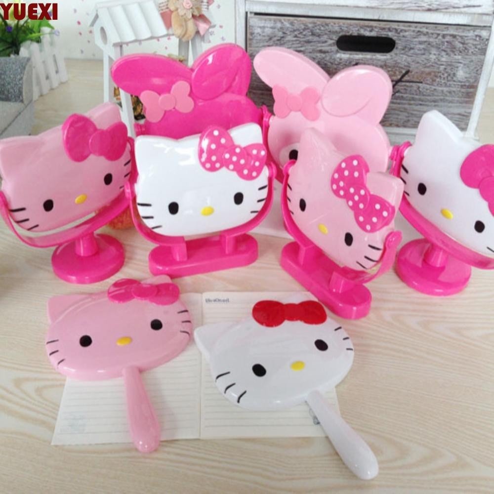 YUEXI Kitty Cat Make Up Mirrors, Cartoon Kawaii Handheld Cosmetic ...