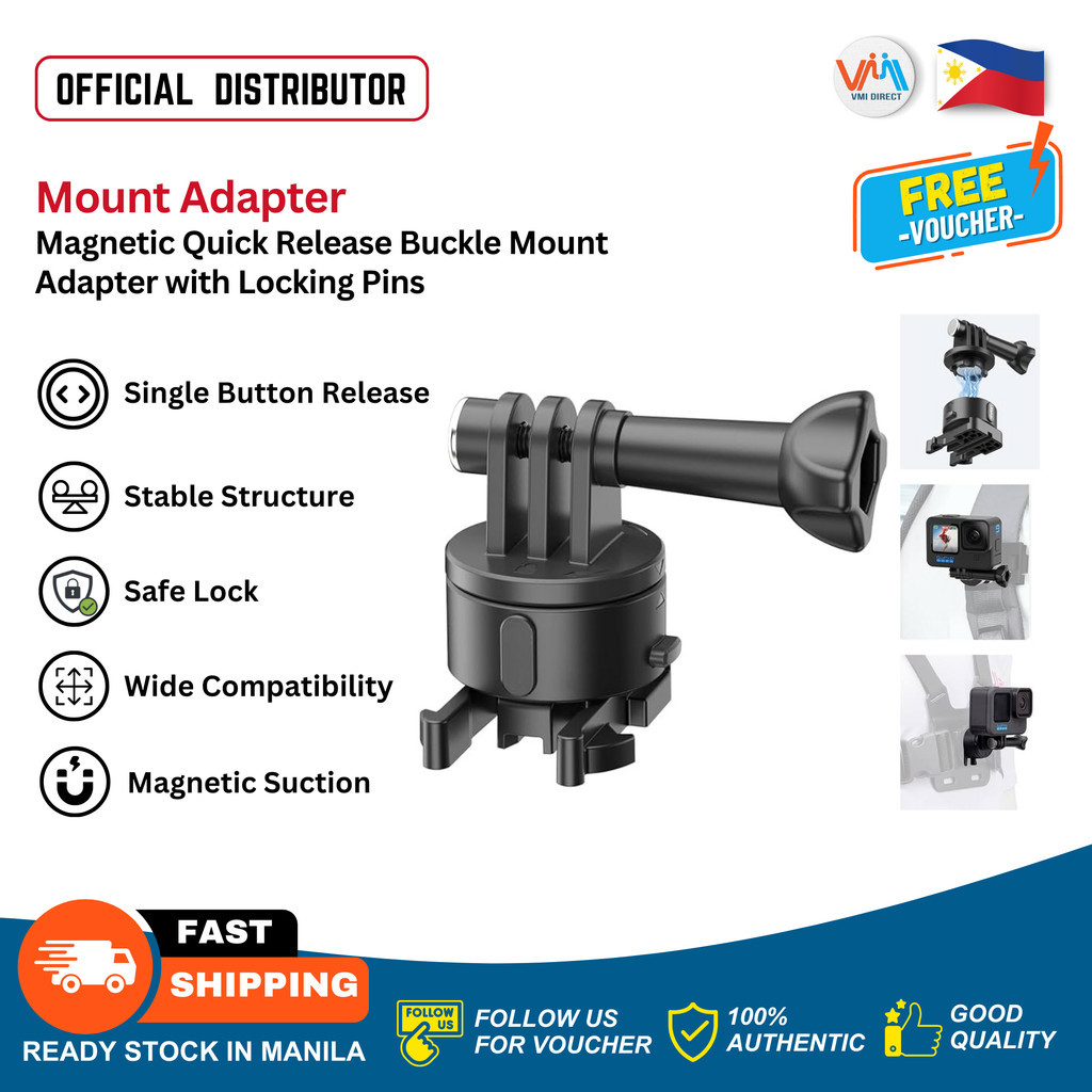Go Quick II Magnetic Mount Kit Quick Release Adapter with Locking Pin ...