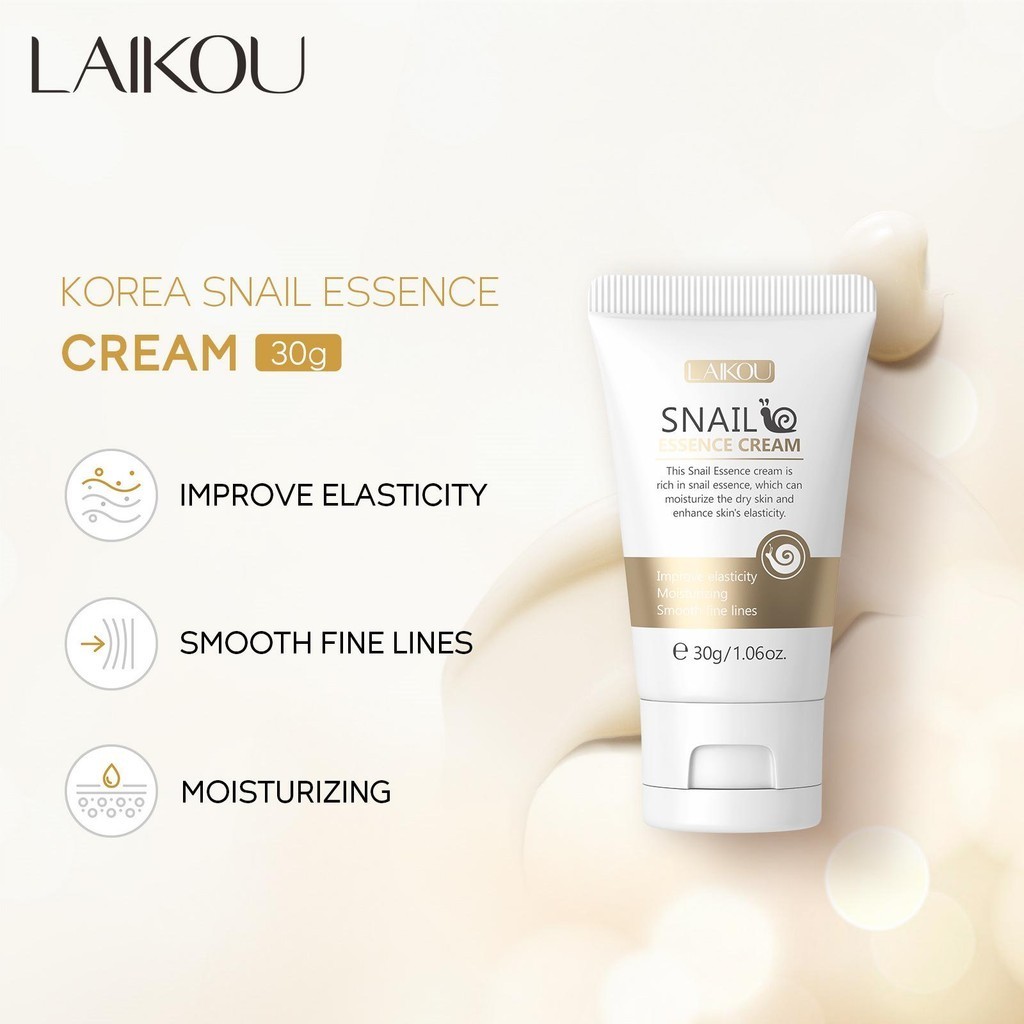 LAIKOU Snail Essence Cream 30g Hydrating and Moisturizing Facial Cream for Nourishing Skin ...