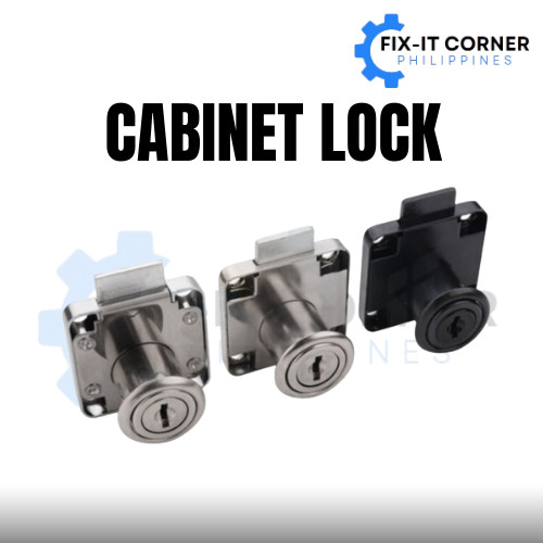 Stainless Steel CABINET/DRAWER LOCK with 2 Keys Lock (Black/Silver ...