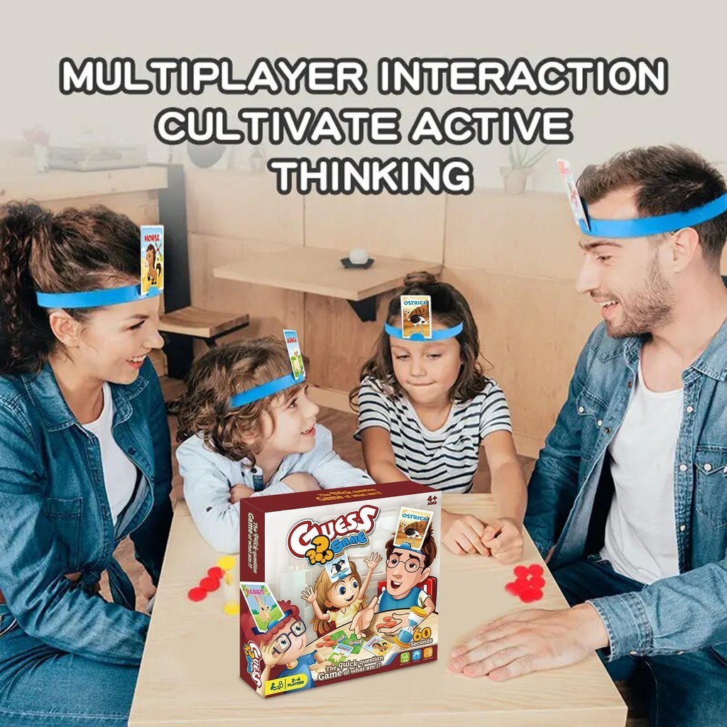 Guess What Am I Game Board Game Funny Children's Head Wearing Cards ...