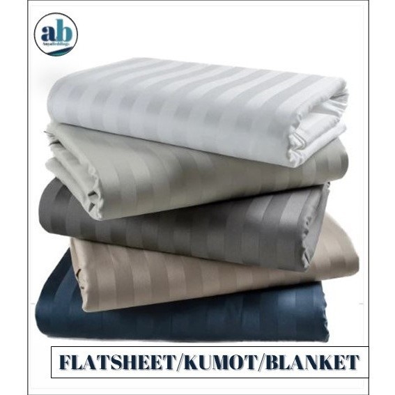 AB HOTEL QUALITY PLAIN SATIN STRIPE COLORED FLATSHEET/ BLANKET /KUMOT ...