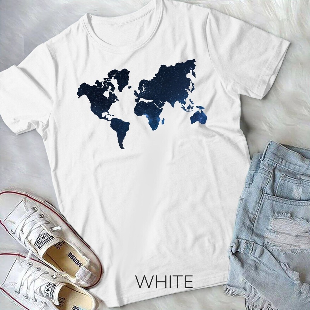 World Map Travel Countries Geography Color Painting Art Unisex T-Shirt ...