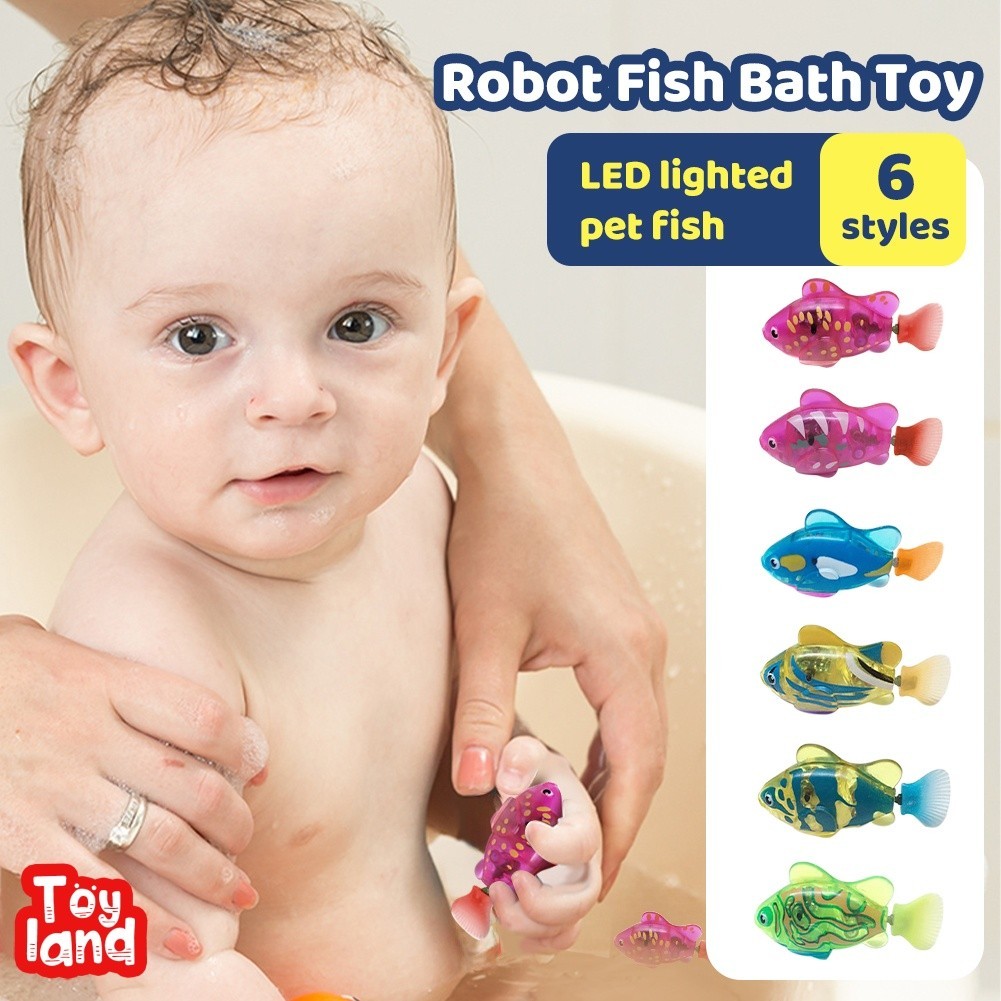Electric Fish Interactive Water Toy with Light Swimming Robot Fish Kids ...