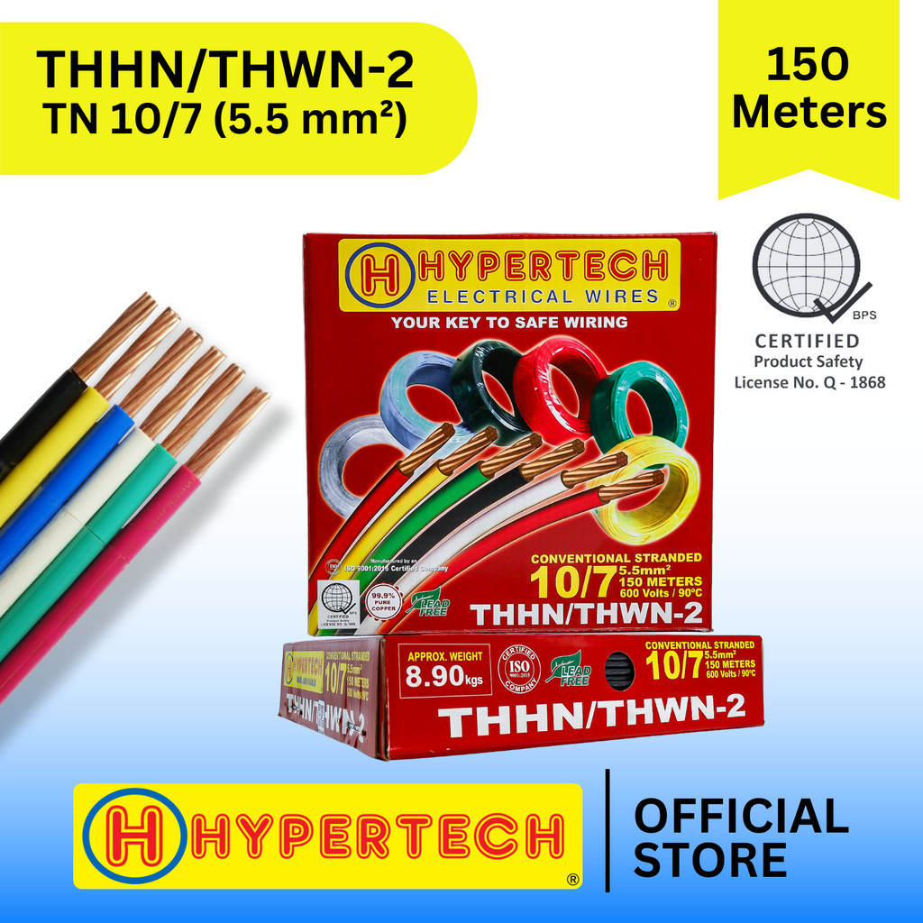 Hypertech THHN/THWN2 Stranded Wire #10/7 -150meters High-Performance Electrical Wires 100% Lead ...