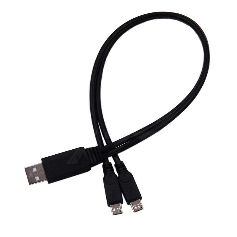 RR+√2 in 1 USB Male to 2x Micro Y Splitter Data Transfer Charging Cable ...