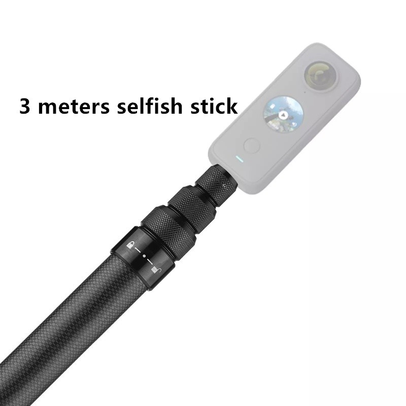 RQ＞3m Ultra-Long Carbon Fiber Invisible Selfie Stick For Insta360 ONE ...
