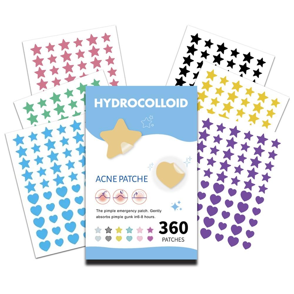 Star Heart Circle Shape Acne Sticker 540/260/240 Patches Boxed Pimple ...