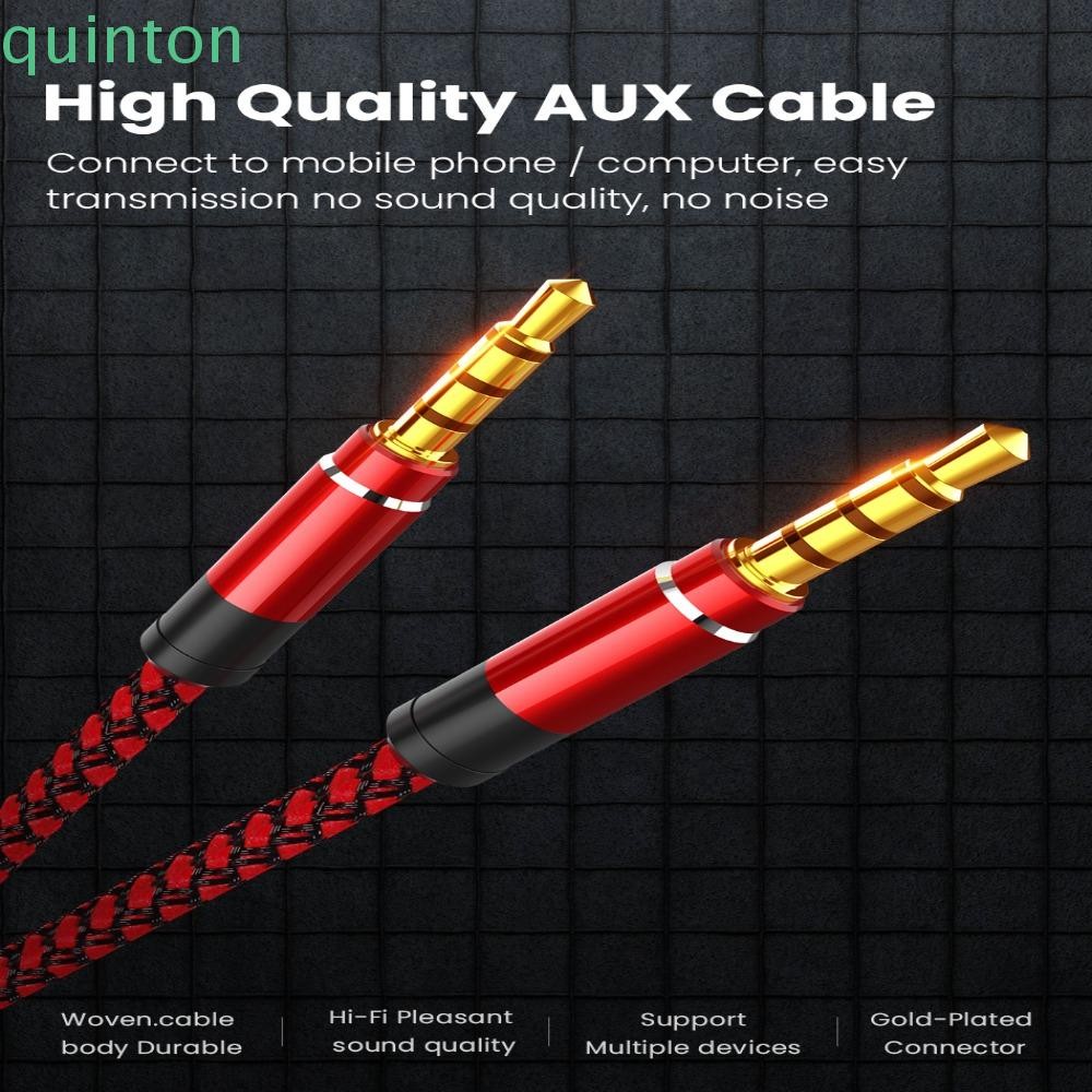 QUINTON 3.5mm Audio Cable 3.5 AUX Plug Data Cable Nylon Braid Speaker ...