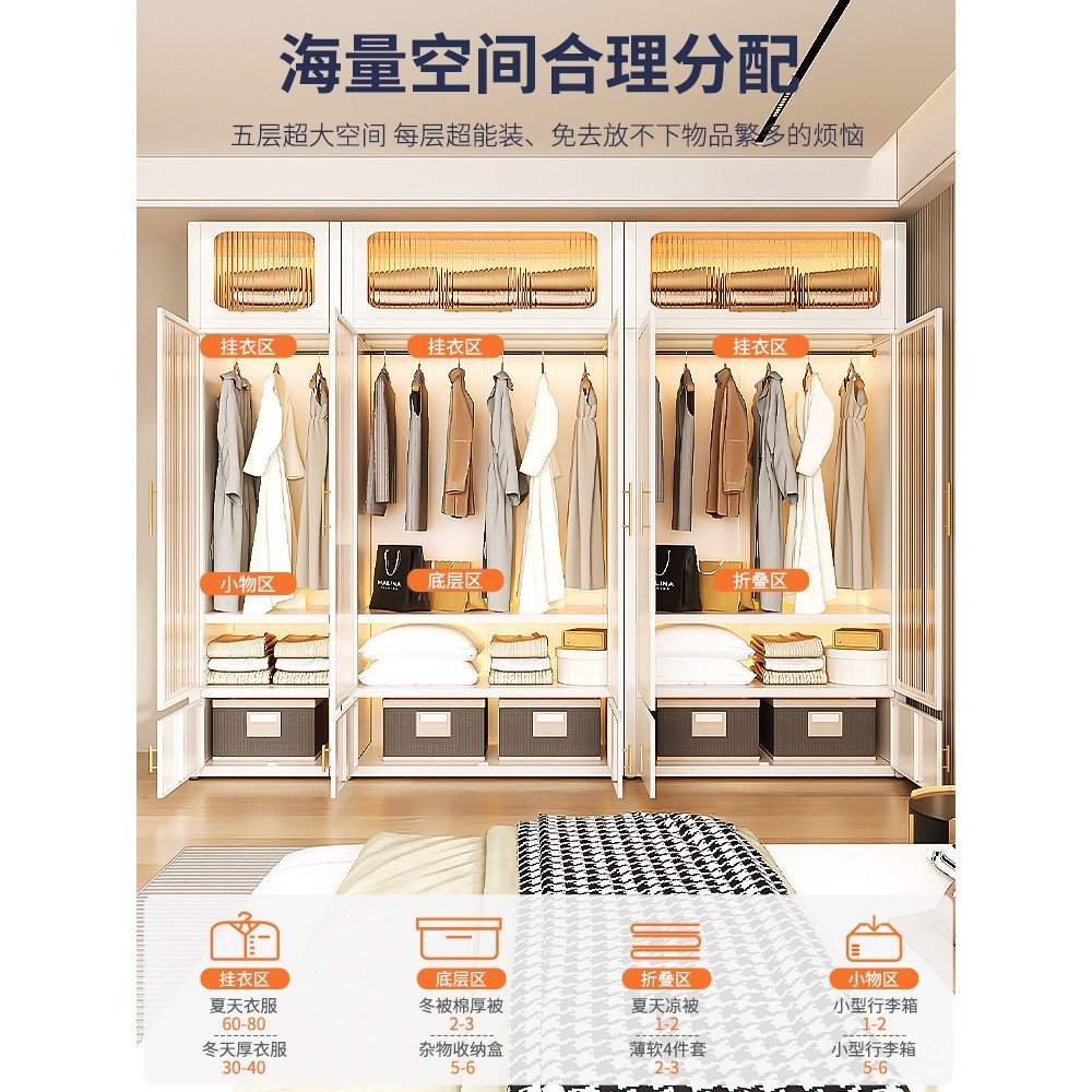 2024New Wardrobe for Home Bedroom Simple Iron Art Steel Clothes Cabinet ...