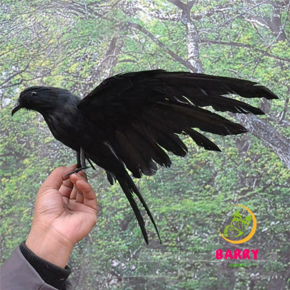BARRY Fake Crow Artificial Black Bird Deter Miniatures For Home Garden ...