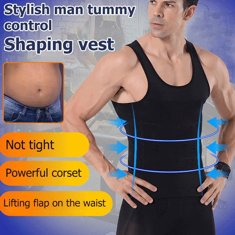 【Hottest Pick】Men's Body Shaping Vest Strong Waist-Tightening Micro ...