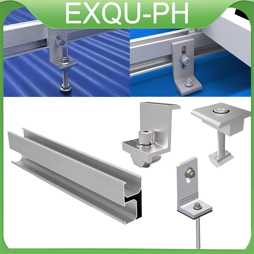 (EXQU-PH) Solar panel PV profile Alu mounting rail Flat roof Metal roof ...