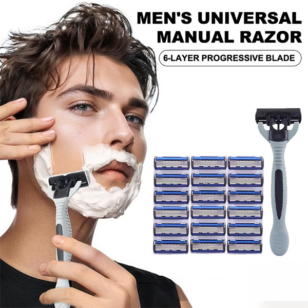 Men's Manual Shaver 5-Layers Ultra Clean & Smooth Shave Manual Razor ...