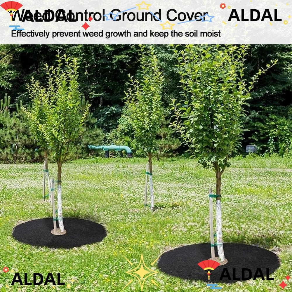 ALDAL 5Pcs Weed Control Ground Cover, Non-Woven Black Tree Mulch Ring ...