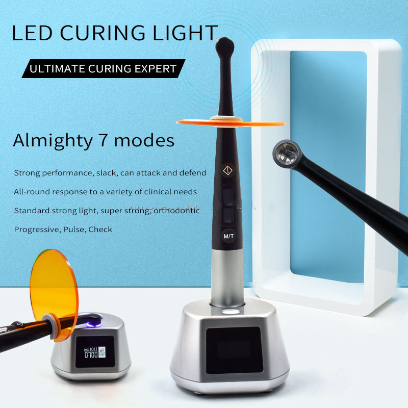 Dental Curing Light Lamp 1s Cure Lamp 7 Modes 3000 Mw/cm2 Wireless ...