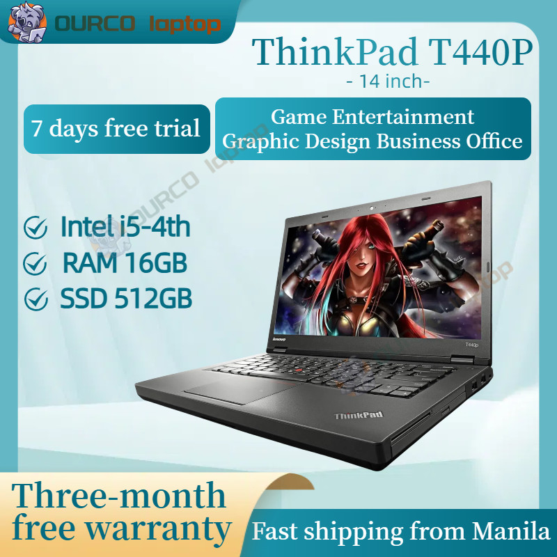 Used lenovo Thinkpad T440P 8G 16GB RAM 256G 512G SSD Intel Core i5 ...