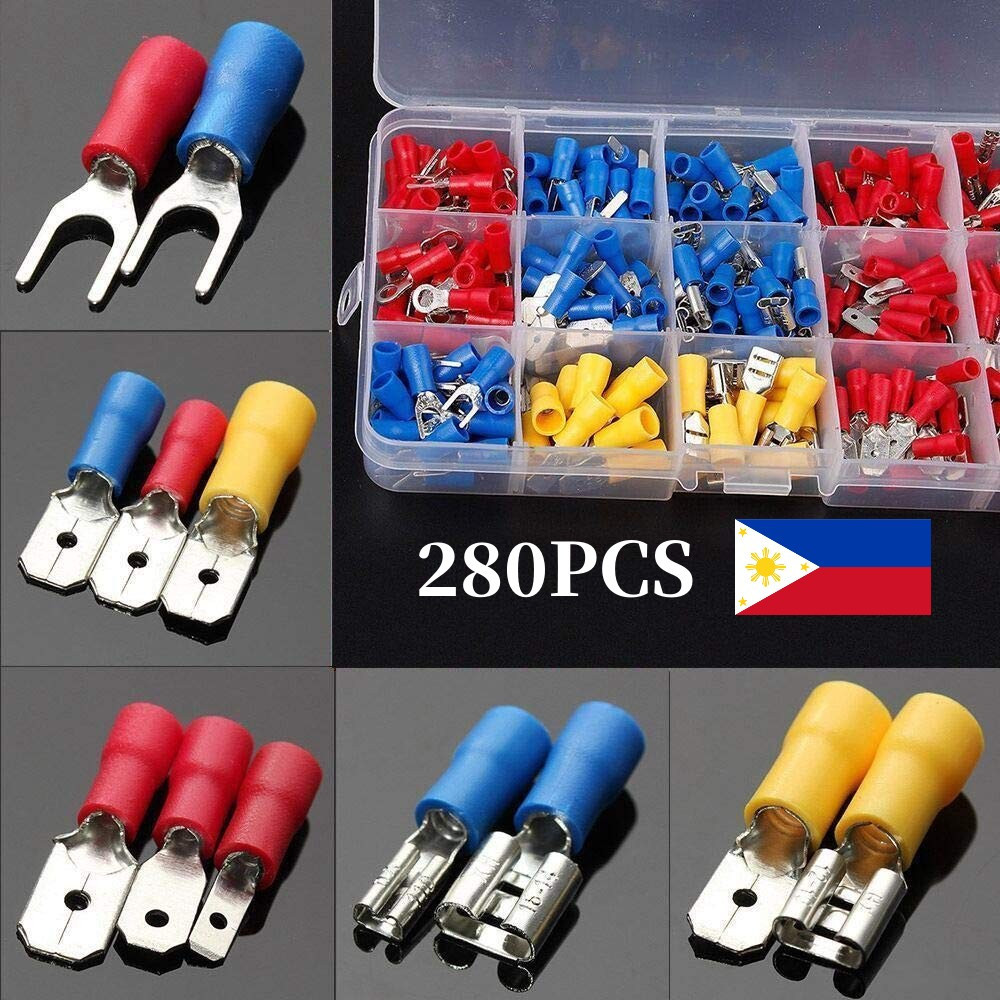 280PCS Insulated Cable Wire Terminal Connector Electrical Wire Crimp ...