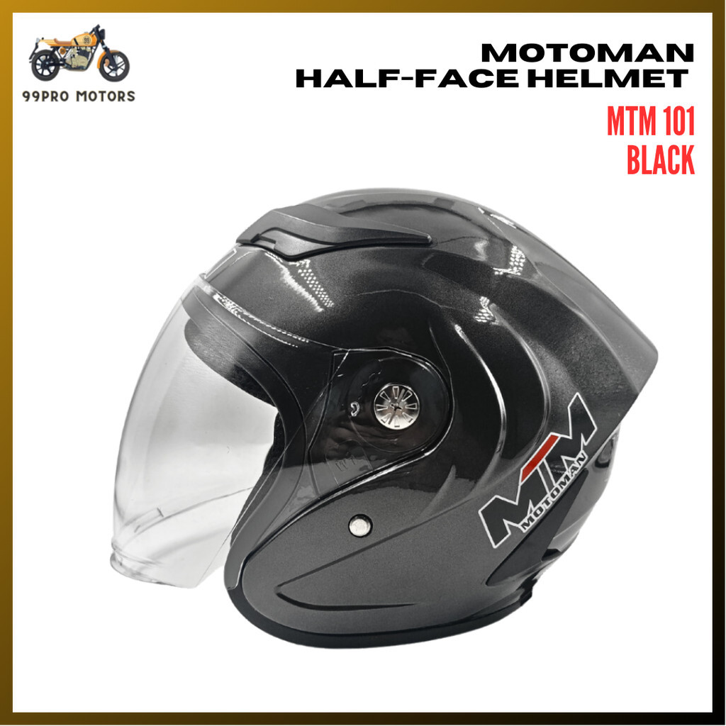 MOTOMAN HALF FACE HELMET MTM-101 MOTORCYCLE PROTECTIVE GEARS 99PRO MOTOR | Shopee Philippines