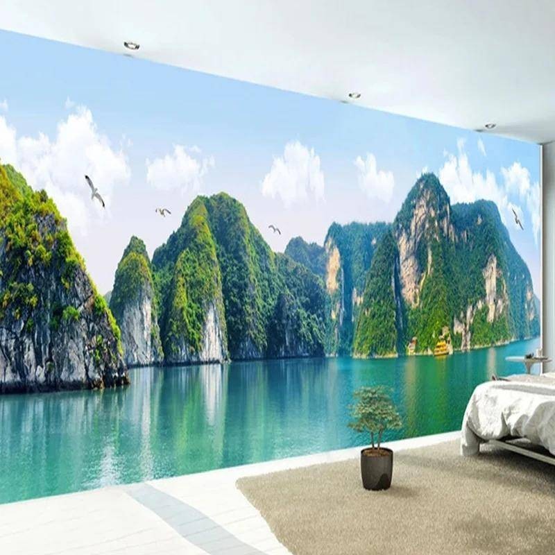 Mountains And Rivers Natural Landscape 3d Photo Mural Wallpaper for ...