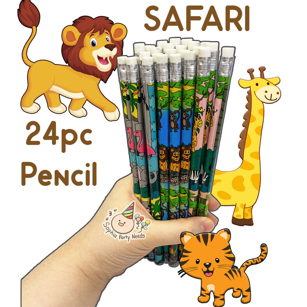 Wild Animals Safari Theme Pencils (24pc per order) | Shopee Philippines