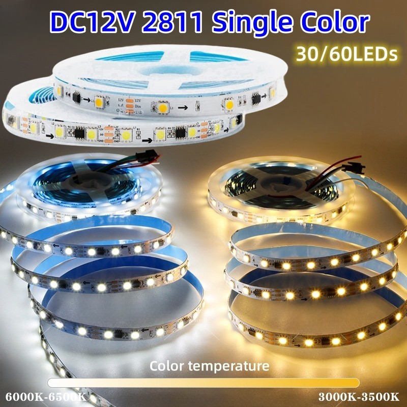 5m/roll 12V WS2811 Pixel Single Color LED Strip 5050 White Warmwhite Pixel Strip Addressable ...