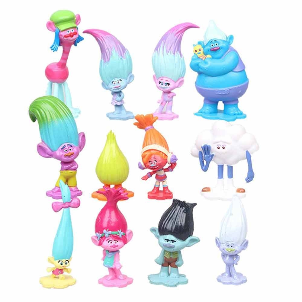 12Pcs/Set Dreamworks Trolls Action Figures Doll Playset Figurines Toy ...