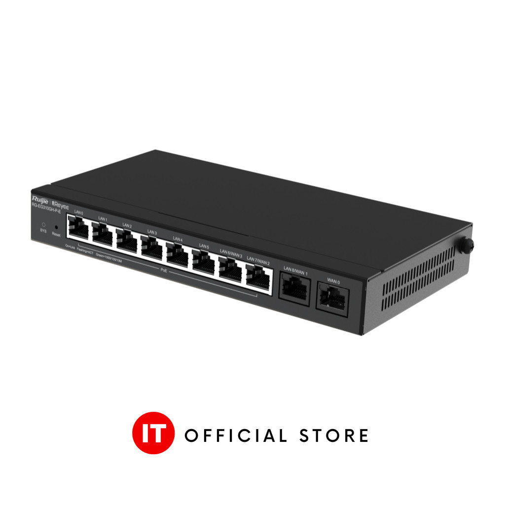 Rujie Reyee RG-EG310GH-P-E - 10-Port Gigabit Cloud VPN Router w/ 8 PoE+ ...