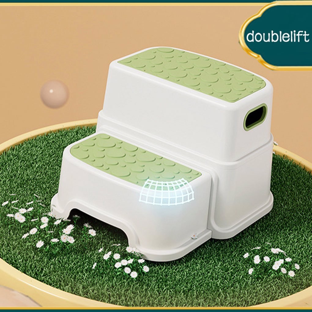 Kids Plastic Two-tier Step Stool Wide Applications Non-slip ...