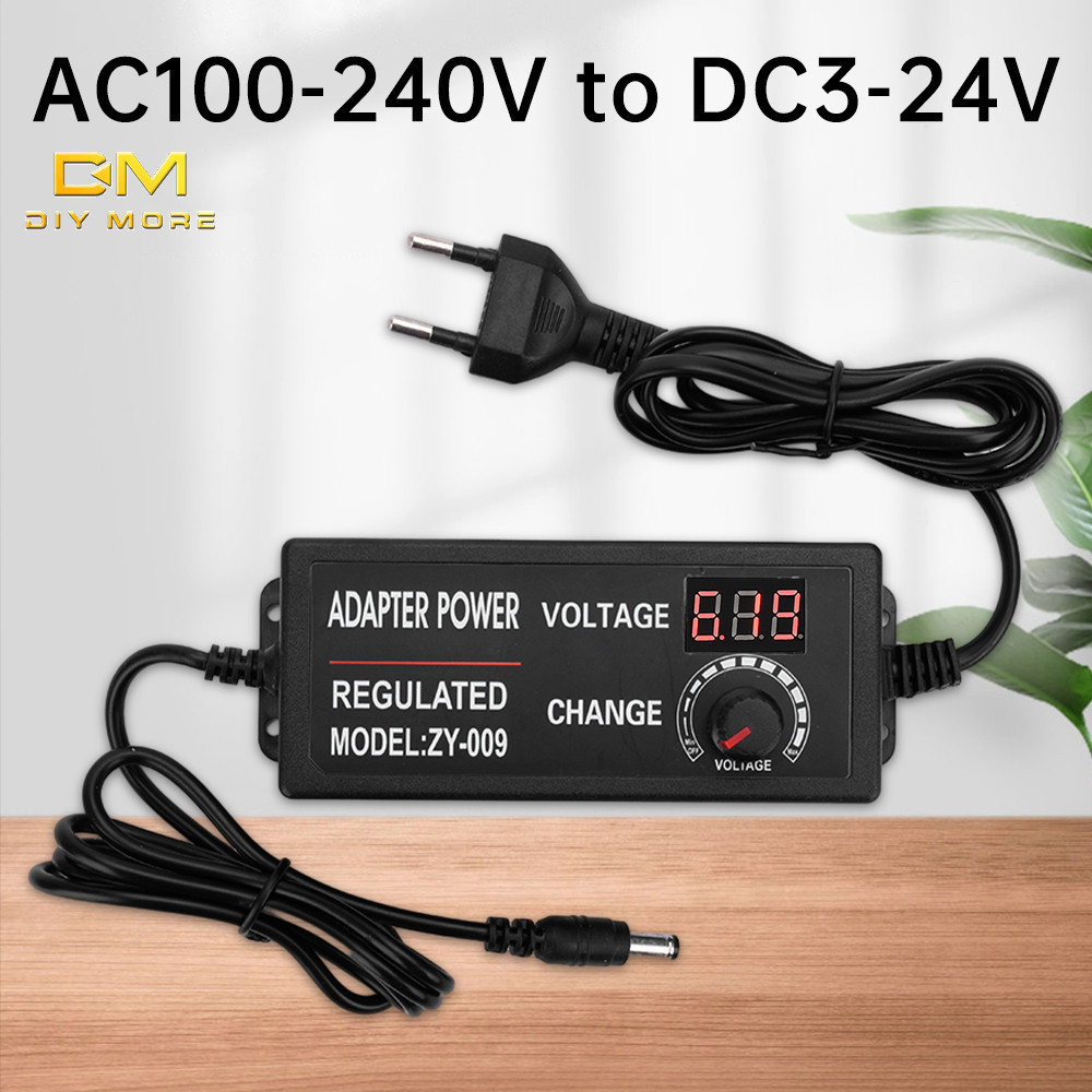 DIYMORE AC100-240V to DC3V5V6V9V12V15V18V24V3A5A Adjustable Voltage ...