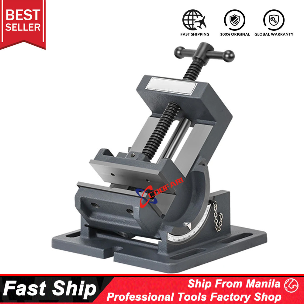 4" Tiltable Guide Type Angle Flat Tongs 90° Inclination Vise Tilt Angle ...