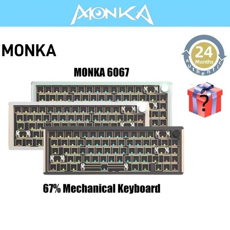 MONKA 6067 Wired 67% Aluminum Gasket Customized Mechanical Keyboard ...