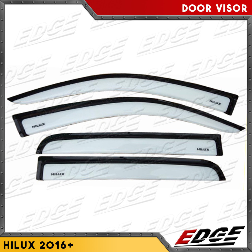 Toyota Hilux 2016-2024 Door Visor (2-tone White/Black) // vent window ...