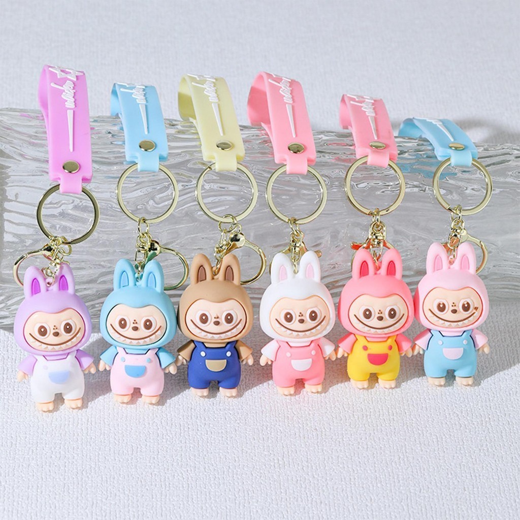 Cartoon Labubu little sheep key chain pendant labubu doll female ...