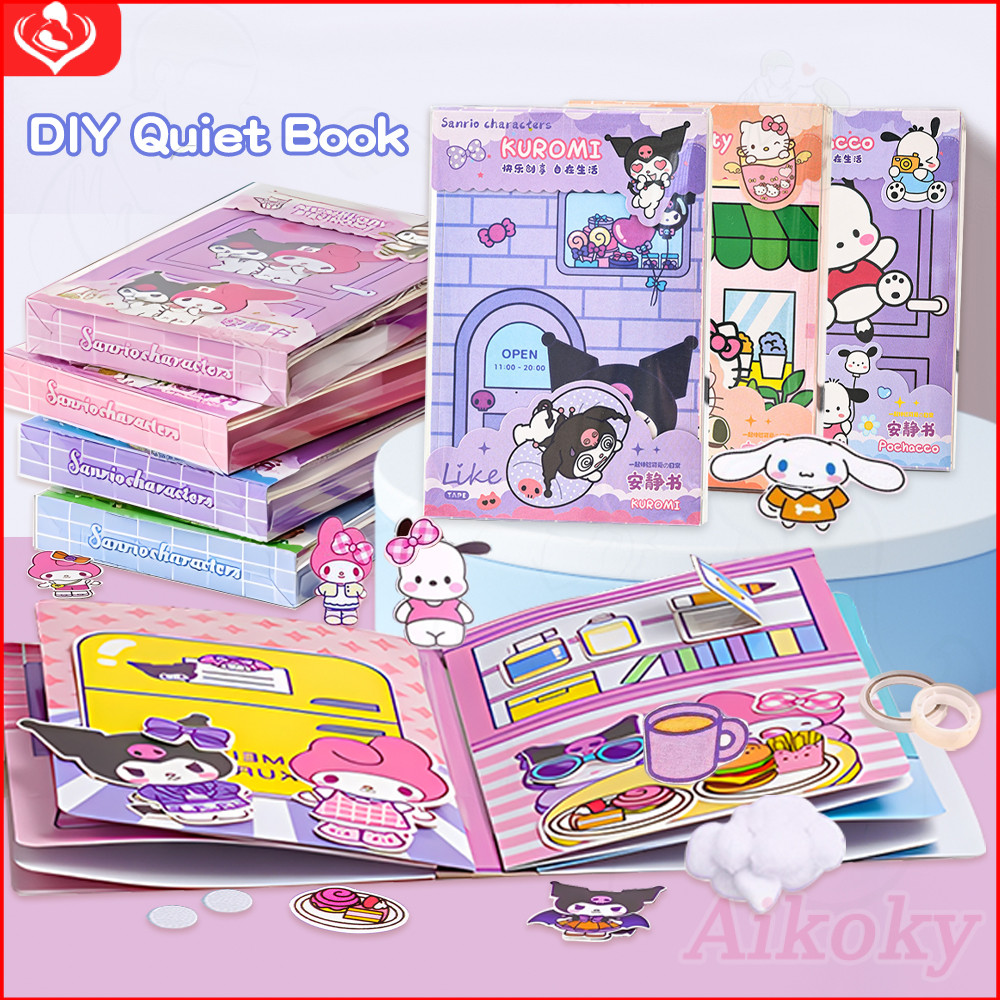 Aikoky Quiet Book Sanrio Quiet Book Kuromi And Melody DIY Toys For Kids ...